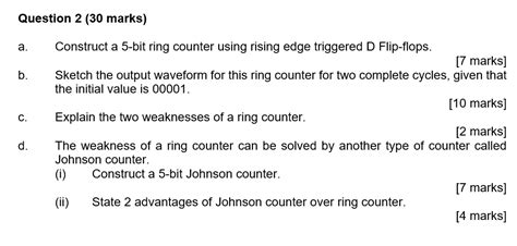 Solved Question 2 30 Marks A B Construct A 5 Bit Ring