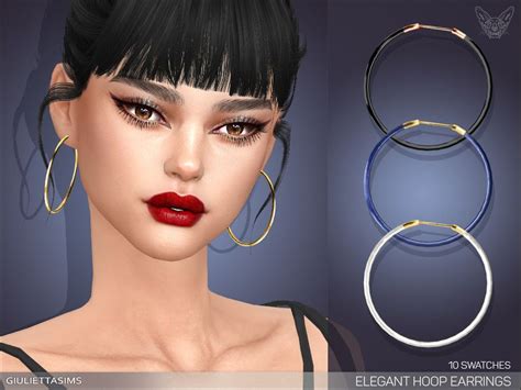 Sims 4 — Elegant Hoop Earrings By Feyona — Elegant Hoop Earrings Come In 10 Colors 10