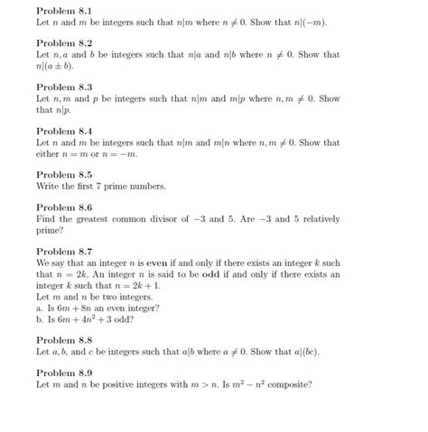 Solved Problem 8 1 Let N And M Be Integers Such That Nlm Chegg Com