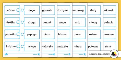 Ortograficzne Puzzle Wyrazy Z Wymiennym ó H Ch Rz ż