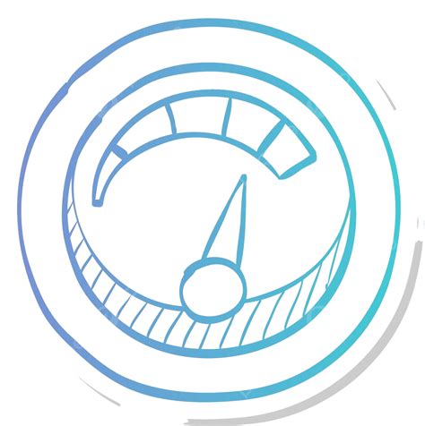 Sticker Style Icon Dashboard Odometer Illustration Gauge Vector