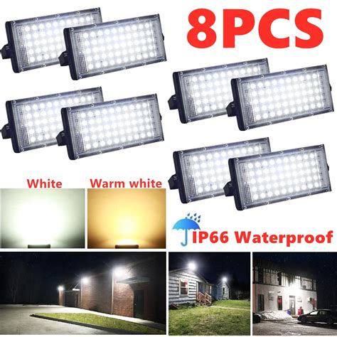 48pcs 50w 야외 투광 조명 Ac220v 따뜻한흰색 빛 Led 스포트 라이트 Ip65 방수 Led 가로등 풍경 조명투광 조명등 Aliexpress