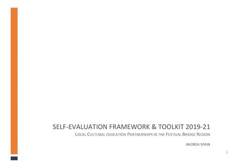 Pdf Self Evaluation Framework And Toolkit 2019 21 · Self Evaluation