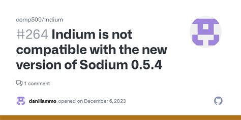 indium is not compatible with the new version of sodium 0 5 4 · issue