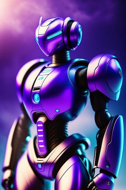 Premium Ai Image A Robot With A Purple Background