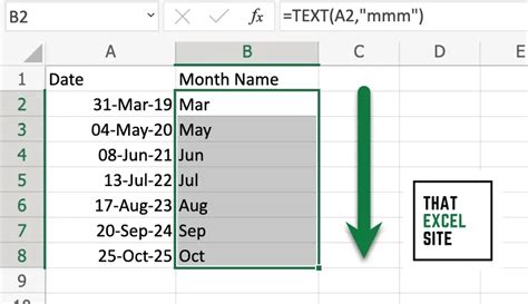 How To Extract The Month From A Date In Excel That Excel Site