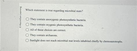 Solved They Contain Anoxygenic Photosynthetic Bacteriathey
