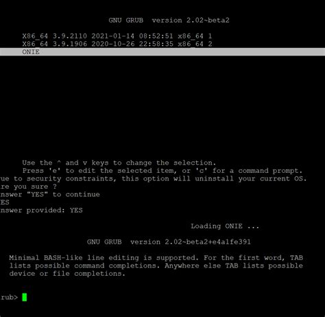 Problem Loading Onie After Resetting Sn2100 Getting Started Nvidia