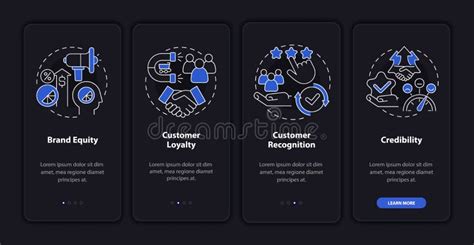 Branding Benefits Dark Onboarding Mobile App Page Screen Stock Vector Illustration Of Online