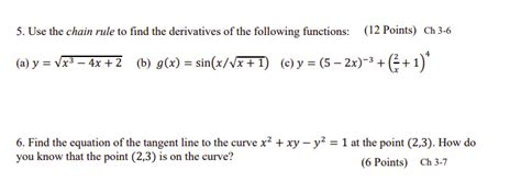 Solved Use The Chain Rule To Find The Derivatives Of The Chegg