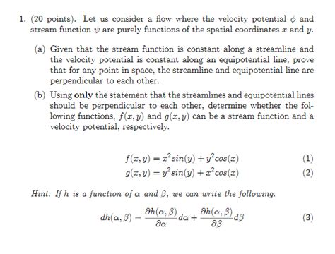solved consider a flow where the velocity potential d and