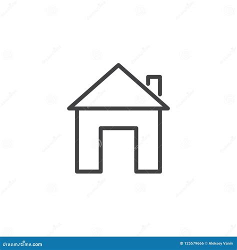 Home Button Outline Icon Stock Vector Illustration Of Construction 125579666