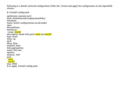 Bond1 Network Configuration Red Hat Openshift 4 11 Deployment And Data Protection Using Ppdm