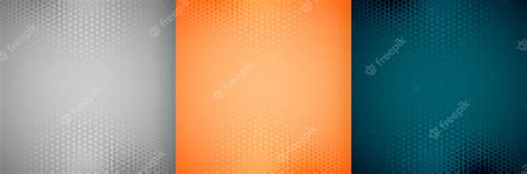 Free Vector Three Empty Halftone Background Set Design Pattern
