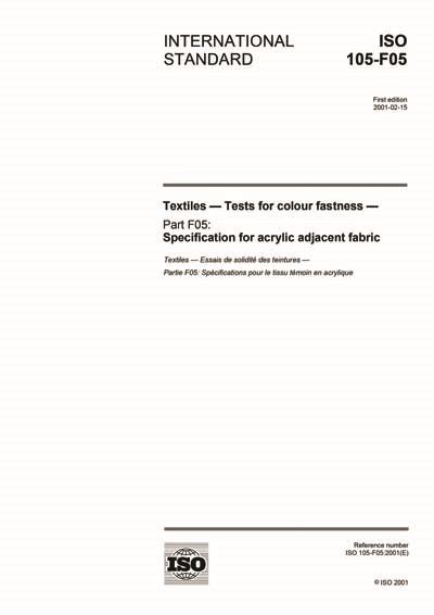ISO F Textiles Tests For Colour Fastness Part F Specification For Acrylic