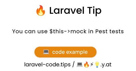 you can use this mock in pest tests laravel code tips