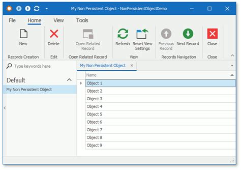 How To Display A Non Persistent Object S List View From The Navigation
