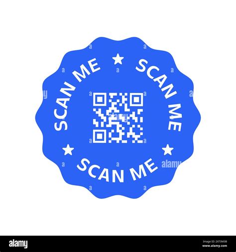 Blue Qr Code Label With Scan Me Text Stock Vector Image And Art Alamy