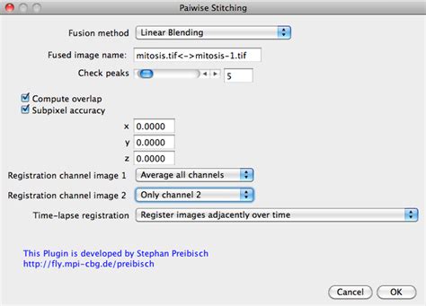 Image Stitching Imagej