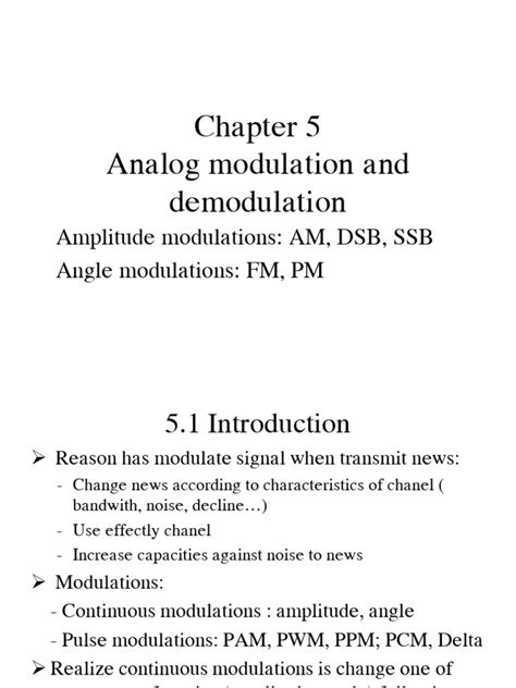 Chapter 5 Analog Modulation And Demodulation Pdf Modulation