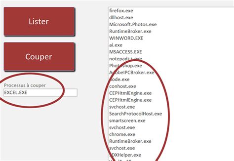 Couper Un Processus Système En Vba Access