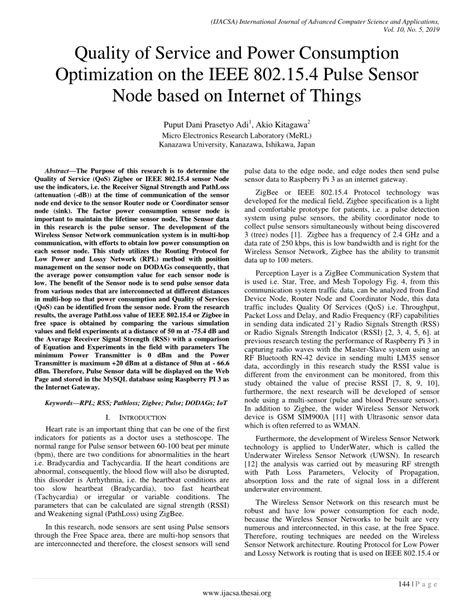 Pdf Quality Of Service And Power Consumption Optimization On The Ieee 802154 Pulse Sensor