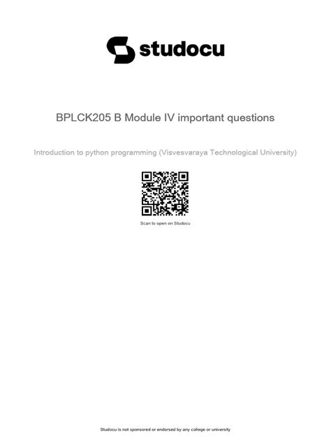 Bplck205 B Module Iv Important Questions Pdf