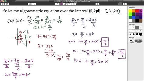 click here to learn how to solve a quadratic trigonometric equation over a specified interval