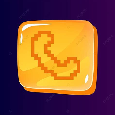 handset glossy ui button with pixelated icon ux communication rectangle
