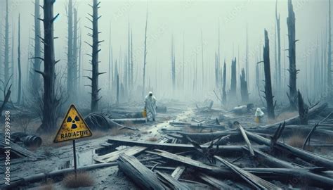 Aftermath Of Radioactive Environmental Pollution A Desolate Landscape