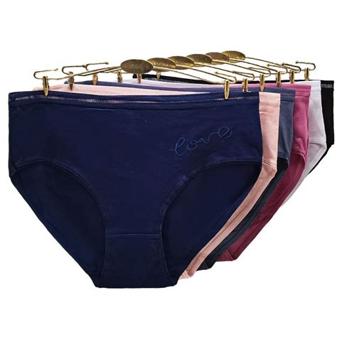6 Pieces Lot Panties Plus Size Cotton Underwear Women Briefs Woman