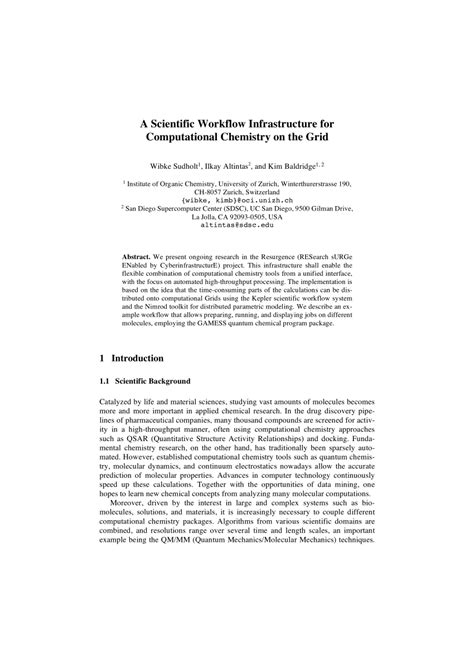 Pdf Scientific Workflow Infrastructure For Computational Chemistry On The Grid