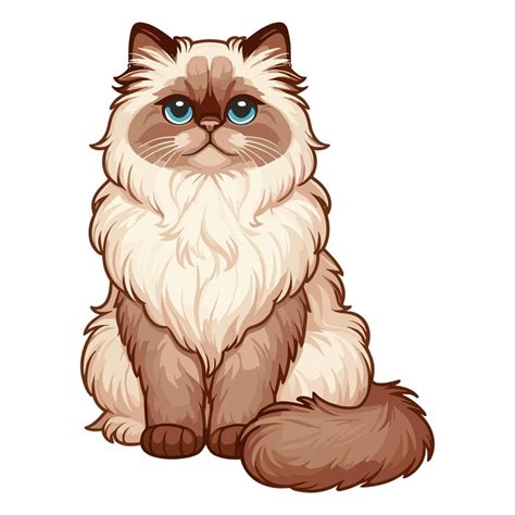 Cute Himalayan Cat Vector Cartoon Illustration Premium Ai Generated