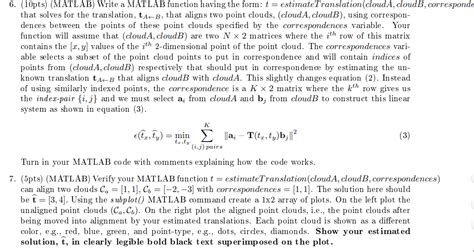 6 10pts Matlab Write A Matlab Function Having