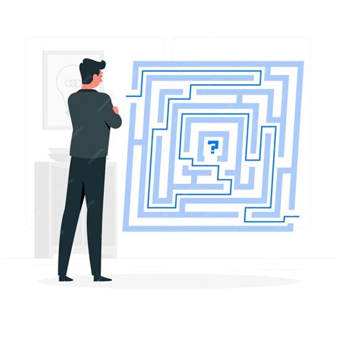 Free Vector Problem Solving Labyrinth Concept Illustration