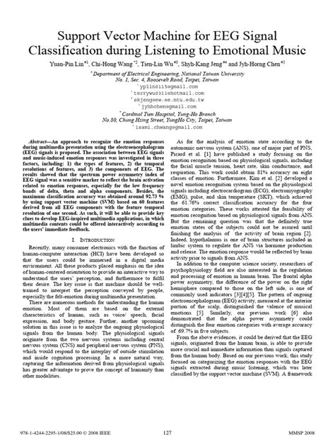 Support Vector Machine For Eeg Signal Pdf Electroencephalography