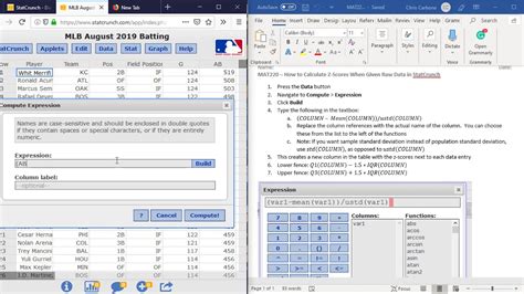 Z Scores In Statcrunch Youtube