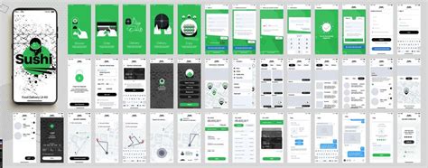 Premium Vector Design Of The Mobile Application Ui Ux A Set Of Gui Screens With Login And