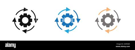 Processing Icon Outline Collection Or Set In Black And White Stock Vector Image Art Alamy