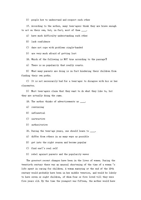 2002年江苏成人学士学位英语考试真题word版