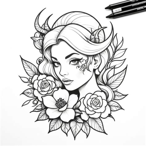 2 페이지 여자 문신 도안 모음 이미지 Freepik에서 무료 다운로드