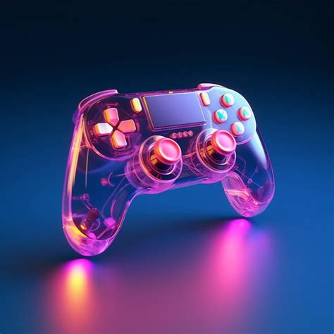 Premium Photo A Close Up Of A Game Controller With A Glowing Backlight Generative Ai