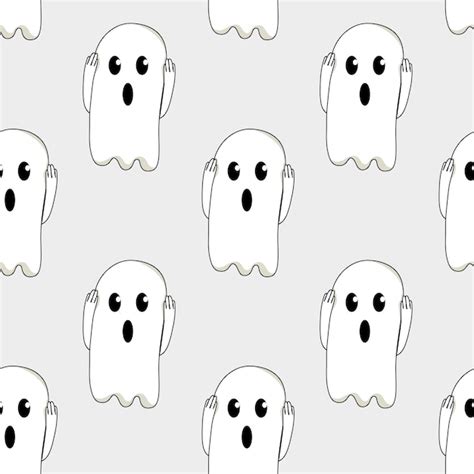 Premium Vector Vector Seamless Pattern With Cute Ghosts