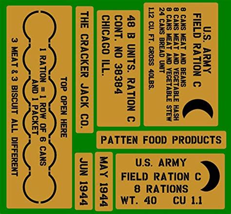 C Ration Crate Stencils For Re Enactors Ww2 Army Prop Arts Crafts And Sewing