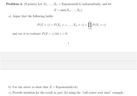 Solved Problem 4 9 points Let X1 XnExponential λ Chegg com