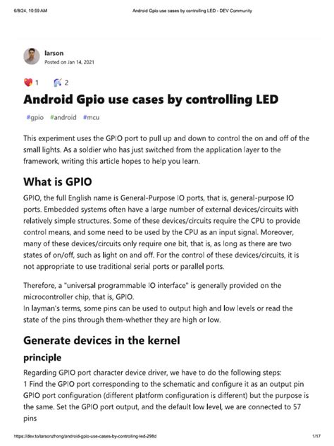 Android Gpio Use Cases Controlling Led Pdf