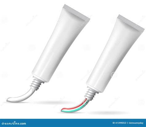 Blank White Tube Of Toothpaste Stock Vector Illustration Of Paste