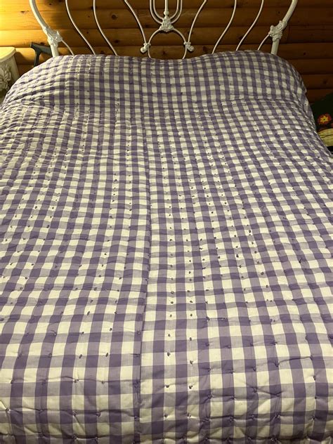 Purple Gingham Tied Quilt Queen Etsy