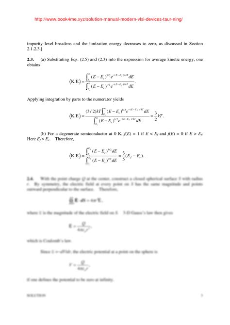 Solution 411095937 Solution Manual For Fundamentals Of Modern Vlsi Devices 2n Ed Yuan Taur Tak