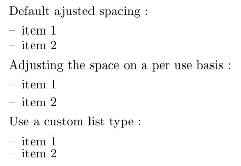 Spacing Itemize Without Line Feed TeX LaTeX Stack Exchange